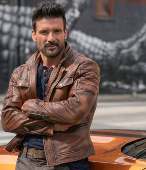 Frank Grillo Boss Level Brown Leather Jacket - The Jacket Merchant