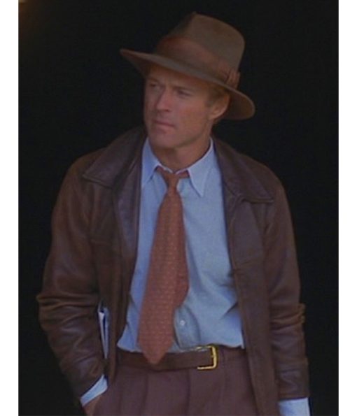 The Natural Roy Hobbs Brown Leather Jacket - The Jacket Merchant