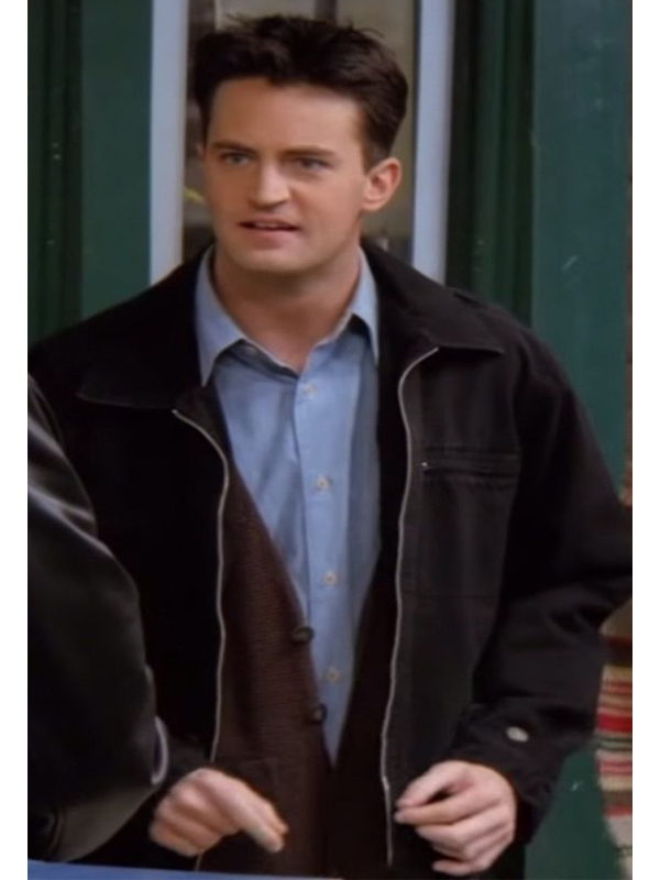 Chandler TV Series Friends Black Cotton Jacket - Sale