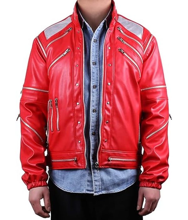 Michael Jackson Beat It Red Leather Jacket - The Jacket Merchant