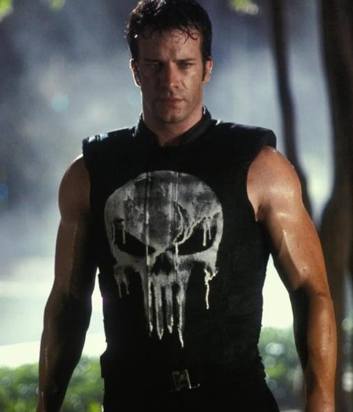 Thomas Jane Punisher Tactical Black Leather Vest - The Jacket Merchant