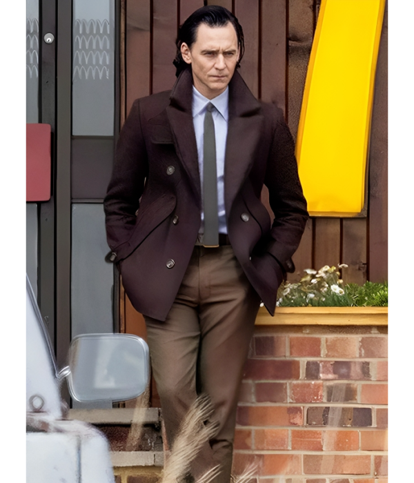 Tom Hiddleston Loki Season 2 Brown Wool Pea Coat - The Jacket Merchant