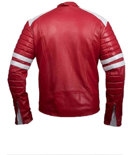 Tyler Durden Mayhem Fight Club Red Leather Jacket - The Jacket Merchant