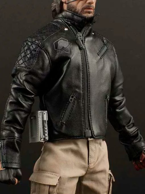 Metal Gear Solid Snake Biker Leather Jacket - The Jacket Merchant