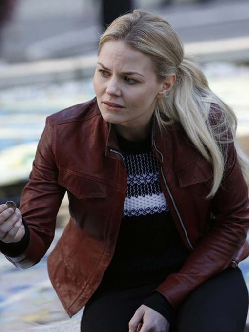Once Upon A Time Emma Swan Red Leather Jacket - The Jacket Merchant