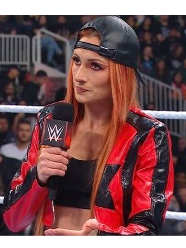 WWE Becky Lynch Red Black Leather Jacket - The Jacket Merchant