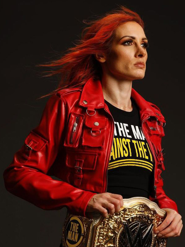 Womens WWE Becky Lynch Red Leather Jacket - The Jacket Merchant