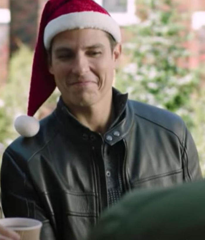 A Veteran Christmas Sean Faris Black Leather Jacket - The Jacket Merchant