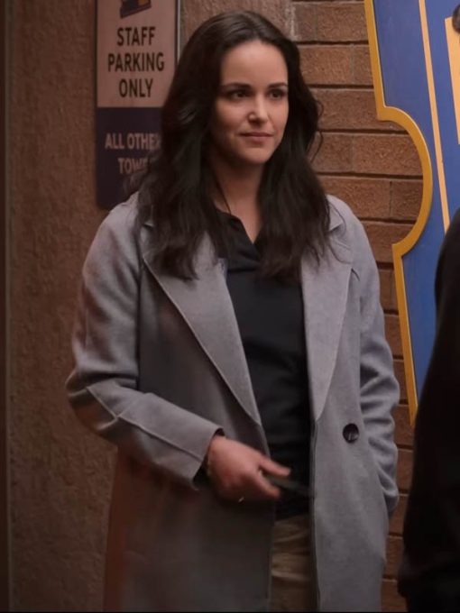 Blockbuster Eliza Walker Gray Wool Coat - The Jacket Merchant