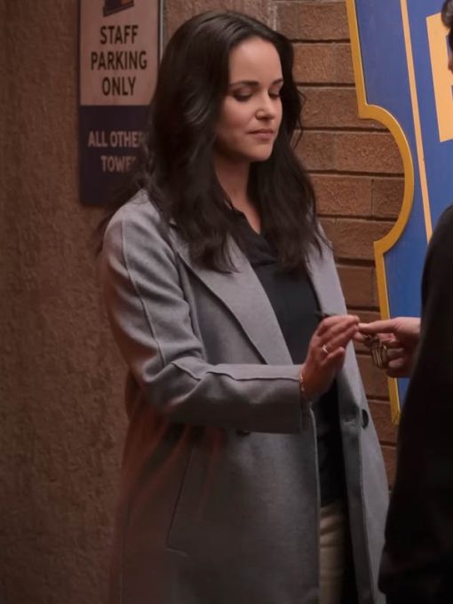 Blockbuster Eliza Walker Gray Wool Coat - The Jacket Merchant
