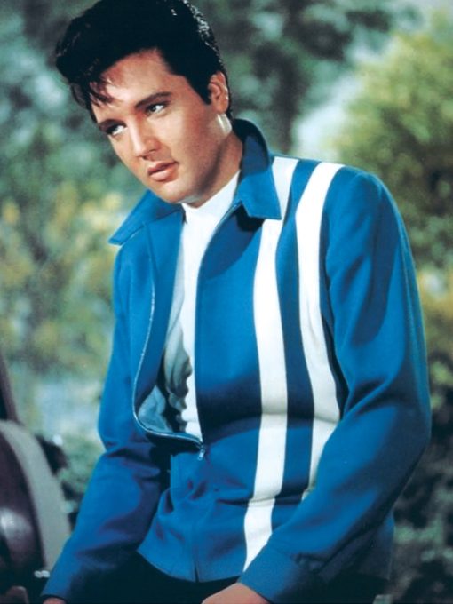 Elvis Presley Speedway Blue Cotton Jacket - The Jacket Merchant