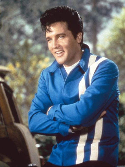 Elvis Presley Speedway Blue Cotton Jacket - The Jacket Merchant