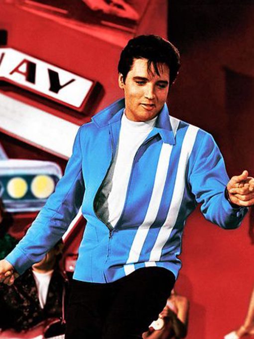 Elvis Presley Speedway Blue Cotton Jacket - The Jacket Merchant