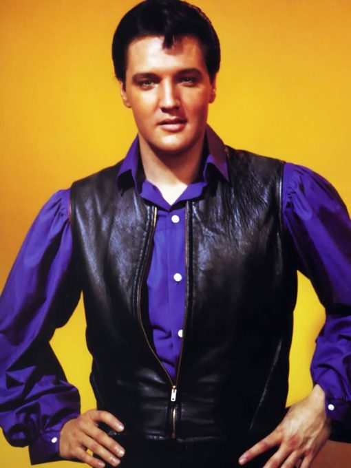 Elvis Presley Vintage Biker Leather Vest - The Jacket Merchant