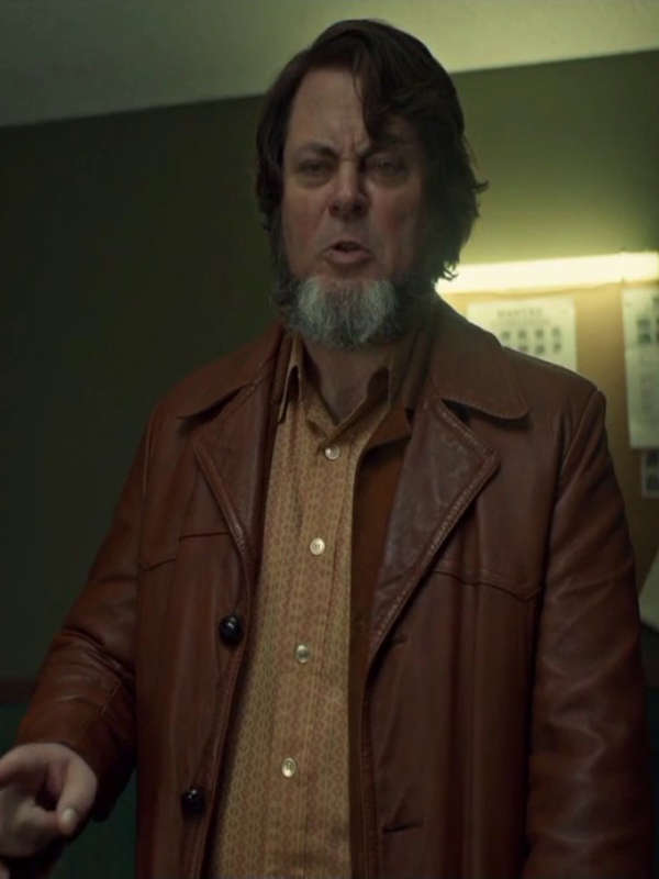 Fargo Nick Offerman Brown Leather Coat - The Jacket Merchant