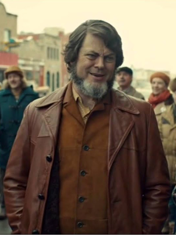 Fargo Nick Offerman Brown Leather Coat - The Jacket Merchant