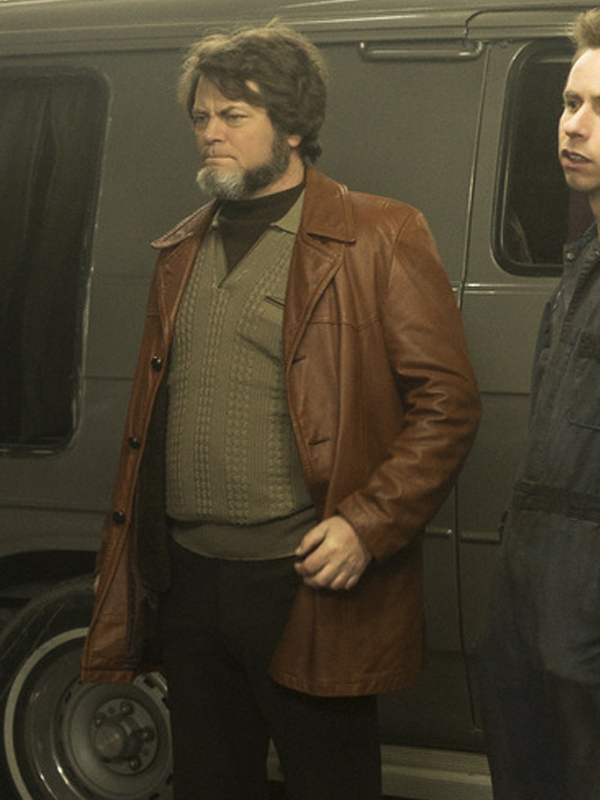 Fargo Nick Offerman Brown Leather Coat - The Jacket Merchant