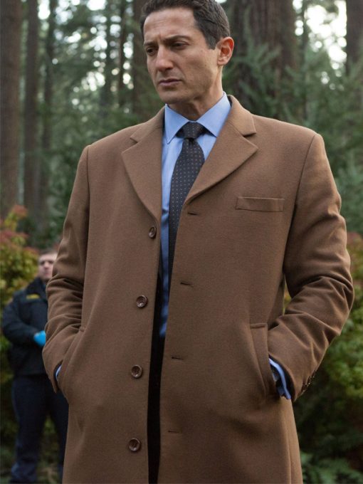 Grimm Sasha Roiz Classic Brown Wool Coat - The Jacket Merchant