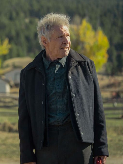 Harrison Ford 1923 Jacob Dutton Black Wool Jacket - The Jacket Merchant
