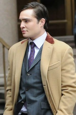 Gossip Girl Chuck Bass Vintage Brown Wool Coat - The Jacket Merchant