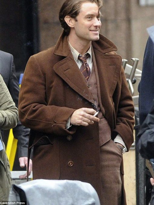 Jude Law Genius Brown Wool Coat - The Jacket Merchant