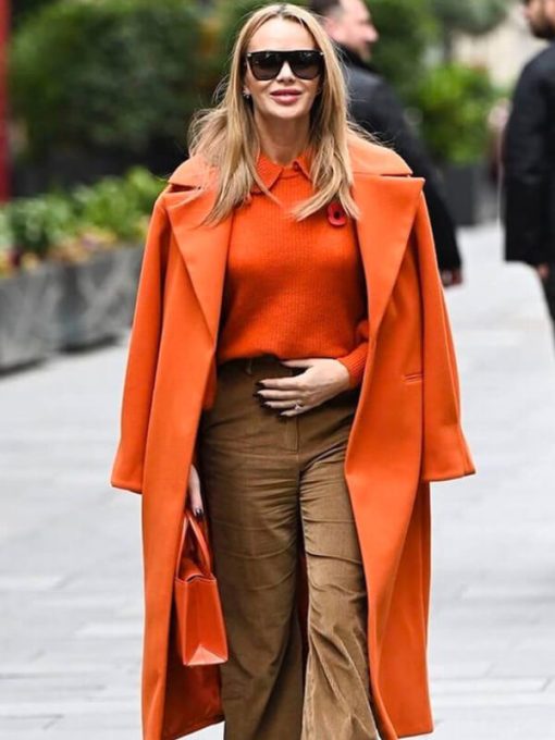 Amanda Holden Orange Wool Coat