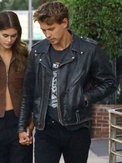 Austin Butler Black Biker Leather Jacket