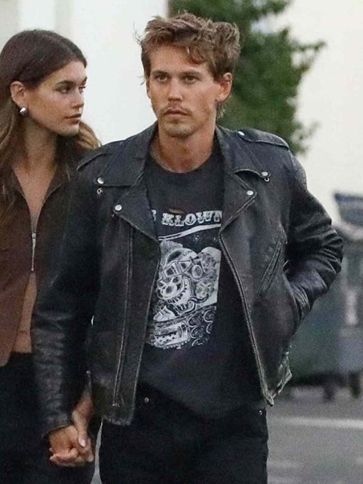 Austin Butler Black Biker Leather Jacket
