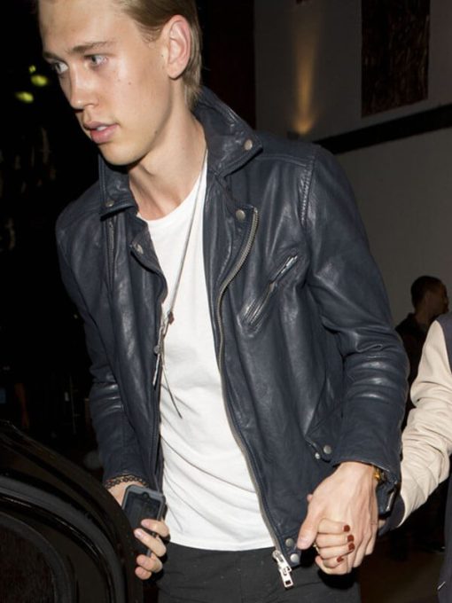 Austin Butler New Black Leather Jacket
