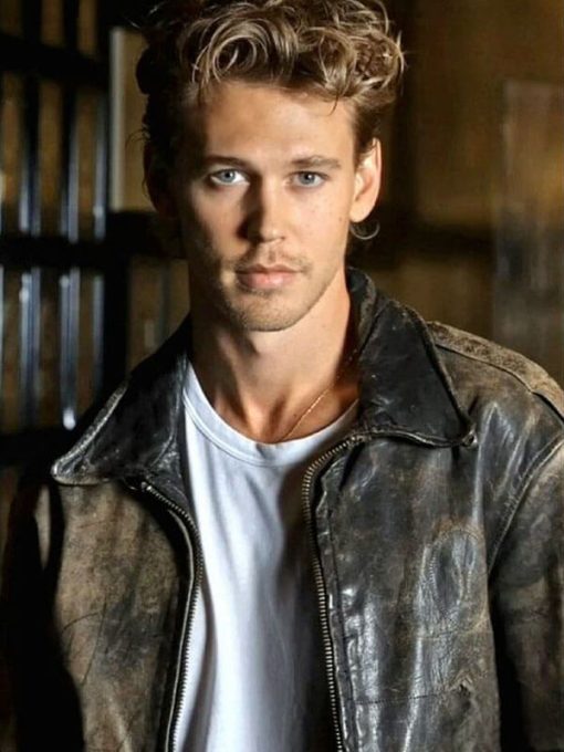 Austin Butler Brown Distressed Leather Jacket