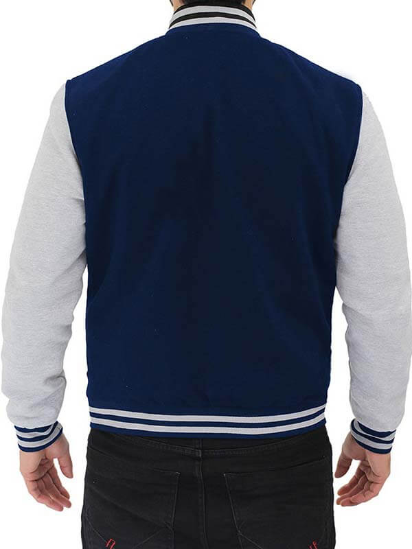 Men's Baseball Letterman Gray Varsity Jacket