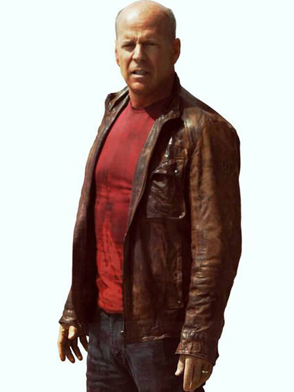 Bruce Wills Looper Brown Leather Jacket