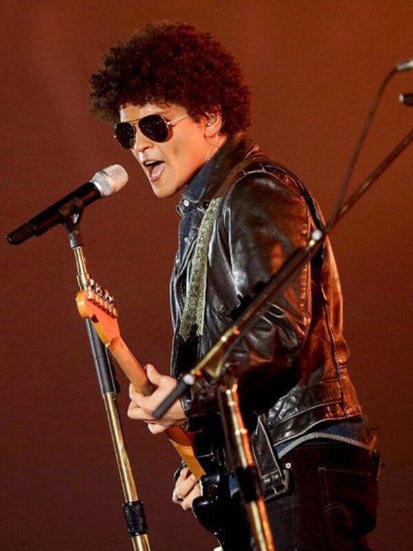 Bruno Mars Black Brando Leather Jacket - The Jacket Merchant
