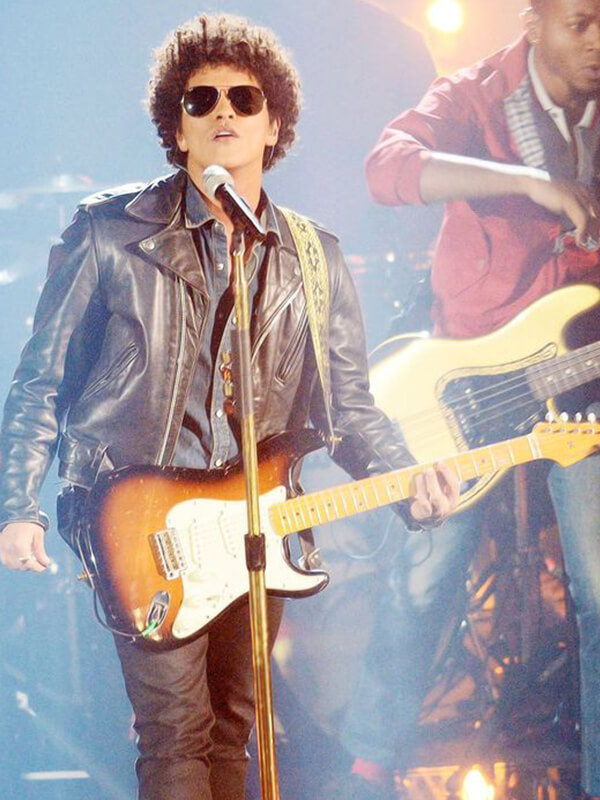 Bruno Mars Black Brando Leather Jacket - The Jacket Merchant
