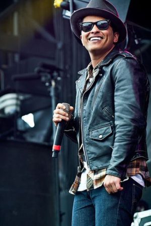 Bruno Mars Black Brando Leather Jacket - The Jacket Merchant