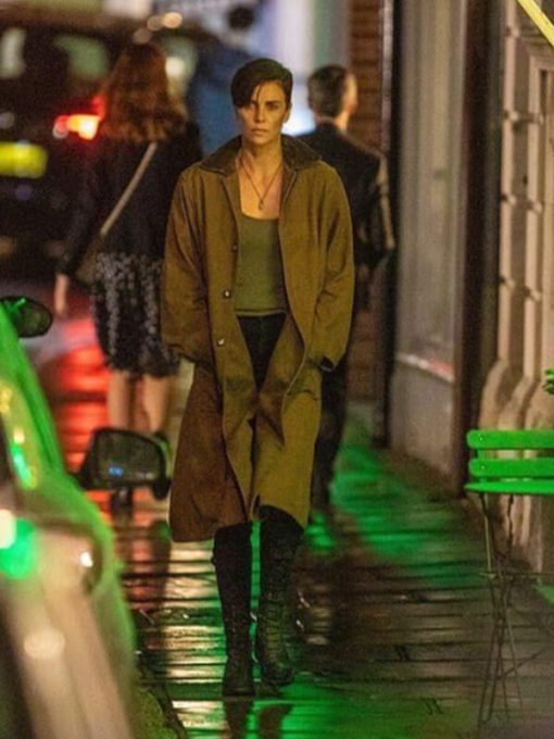 Charlize Theron The Old Guard Brown Coat