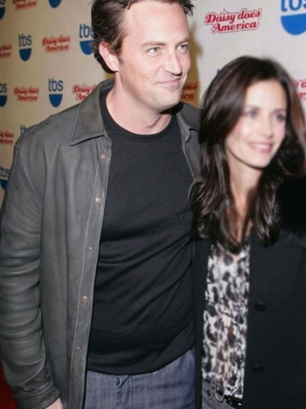 Matthew Perry Classic Grey Leather Jacket