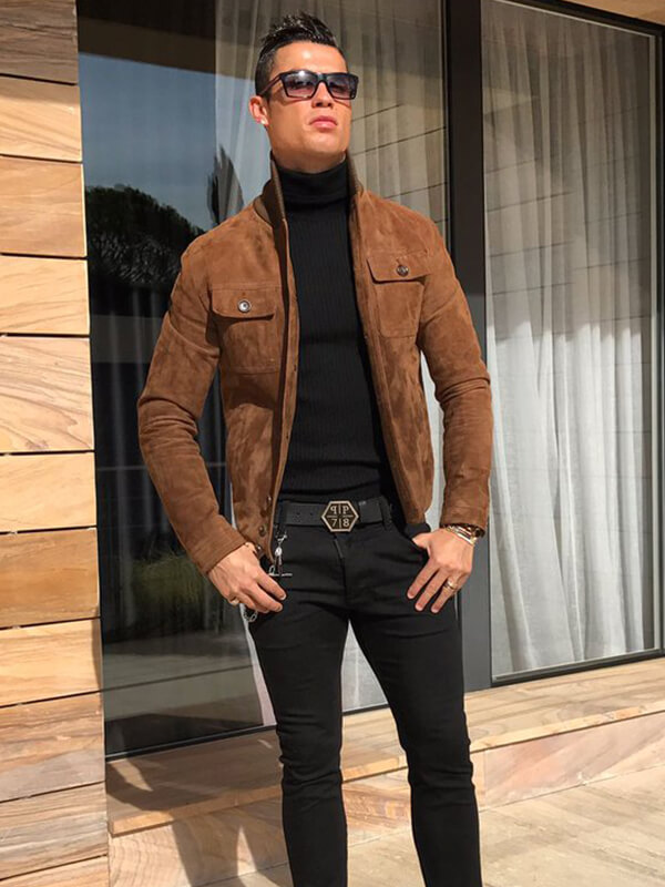 Cristiano Ronaldo Vintage Brown Suede Jacket