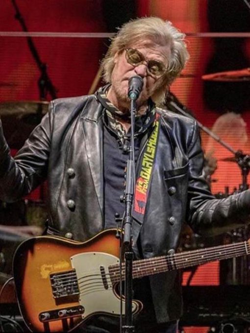 Daryl Hall American Singer Black Leather Coat
