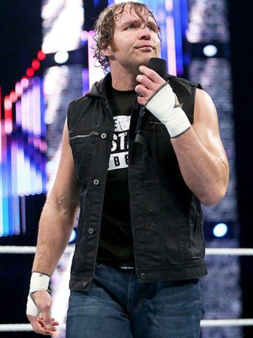Dean Ambrose Black Denim Hooded Vest