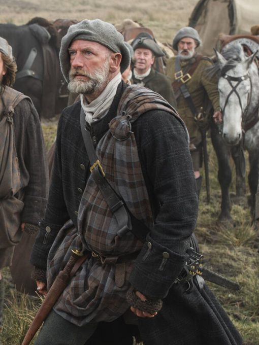 Dougal MacKenzie Outlander S01 Black Wool Coat