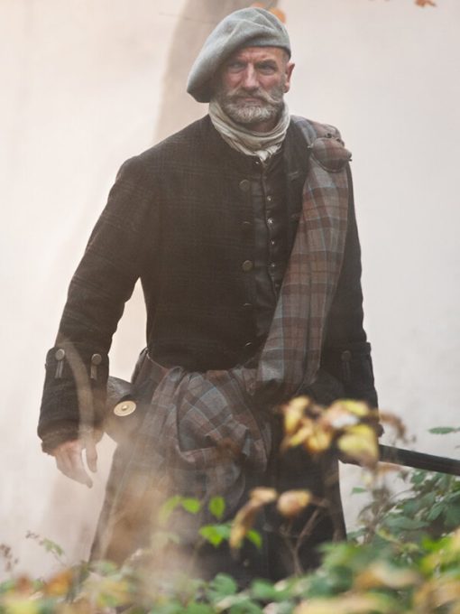 Dougal MacKenzie Outlander S01 Black Wool Coat