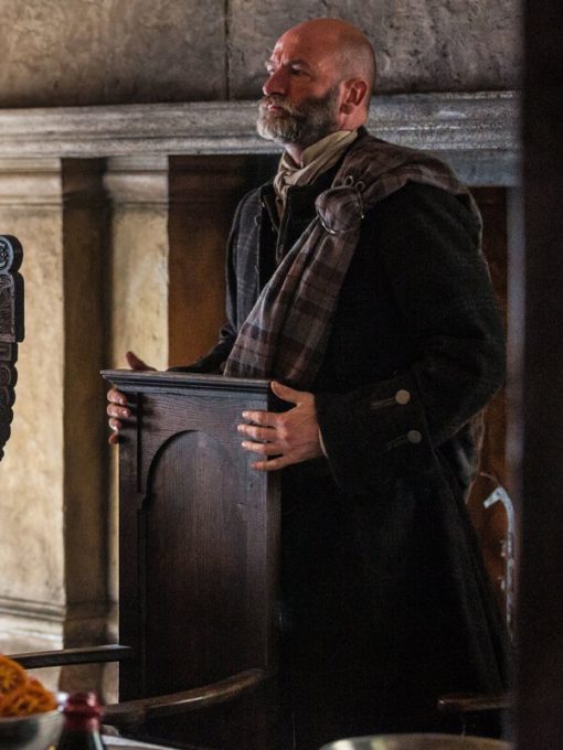 Dougal MacKenzie Outlander S01 Black Wool Coat