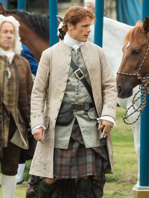 Jamie Fraser Outlander 2014 Sam Heughan Wool Coat