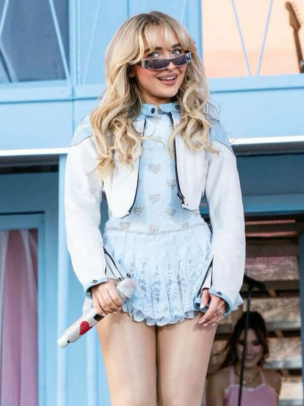 Sabrina Carpenter Coachella 2024 Cropped Leather Jacket Sabrina Carpenter Coachella 2024 Cropped Leather Jacket