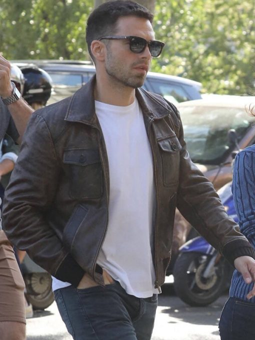 Sebastian Stan The 355 Nick Fowler Leather Jacket