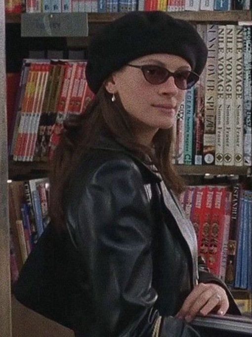 Anna Scott Notting Hill Black Leather Coat