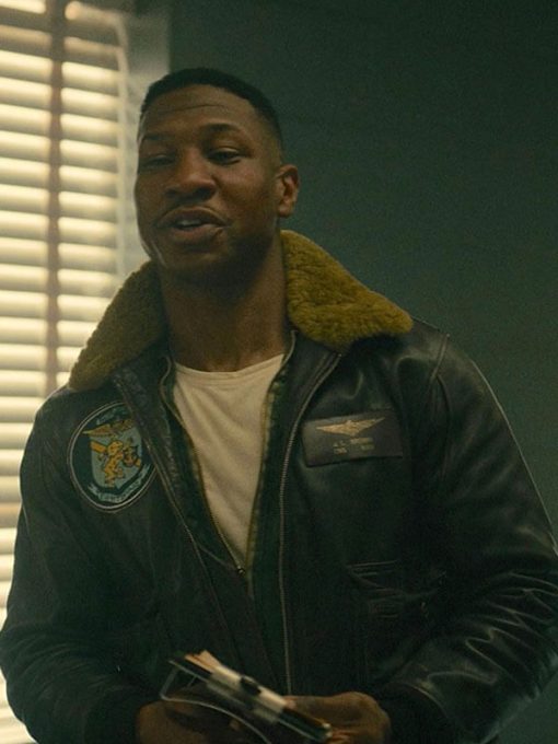 Devotion Jonathan Majors Leather Bomber Jacket