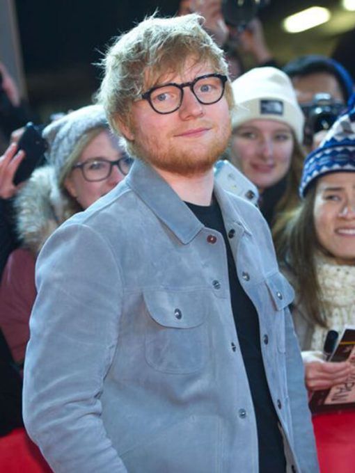 Ed Sheeran Blue Suede Leather Jacket