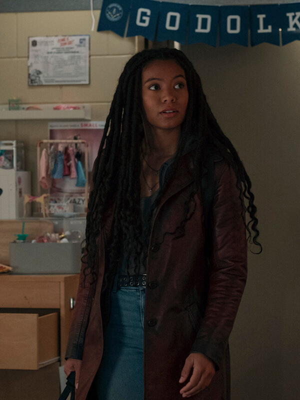 Marie Moreau Gen V Jaz Sinclair Brown Leather Coat